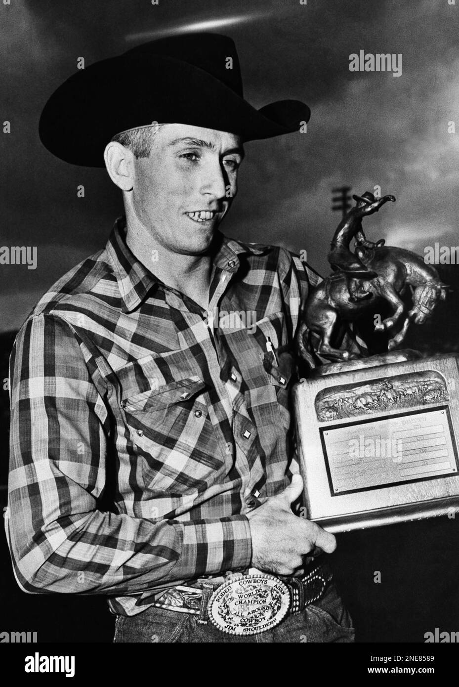 Jim Shoulders of Henryetta, Oklahoma, won the around champion cowboy ...
