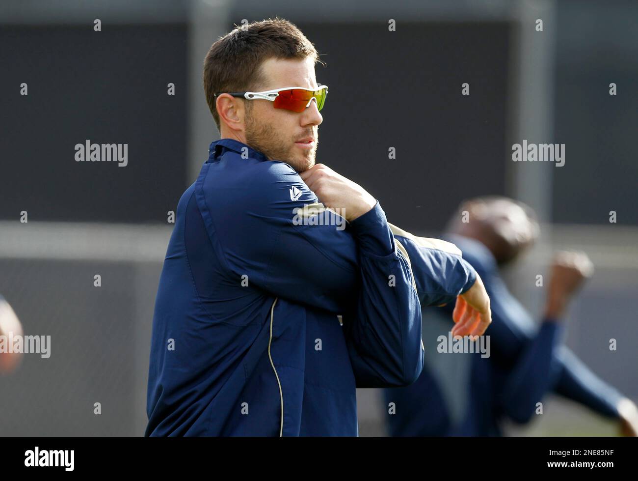 San Diego Padres starting pitcher Jon Garland stretches during a ...
