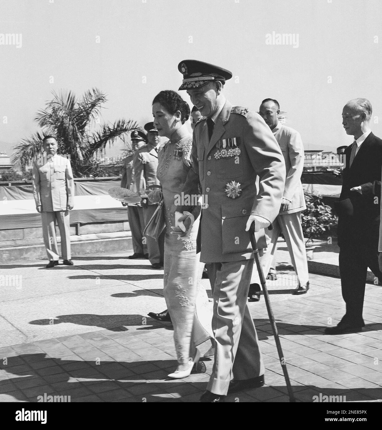 President Chiang Kai-shek of nationalist China, shown holding hands ...
