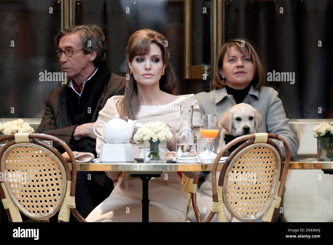 US actress Angelina Jolie, center, during a shooting scene for the ...