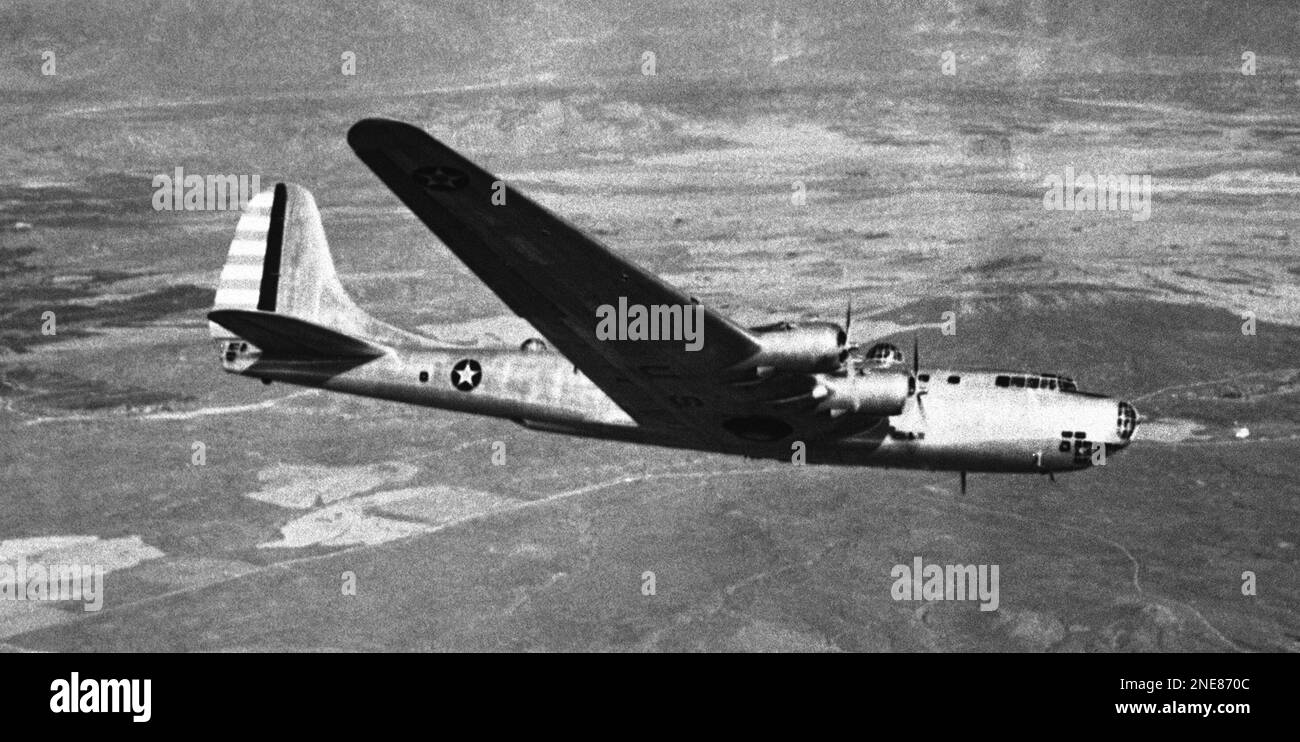 The Giant B-19, the world’s largest landplane, in flight above its ...