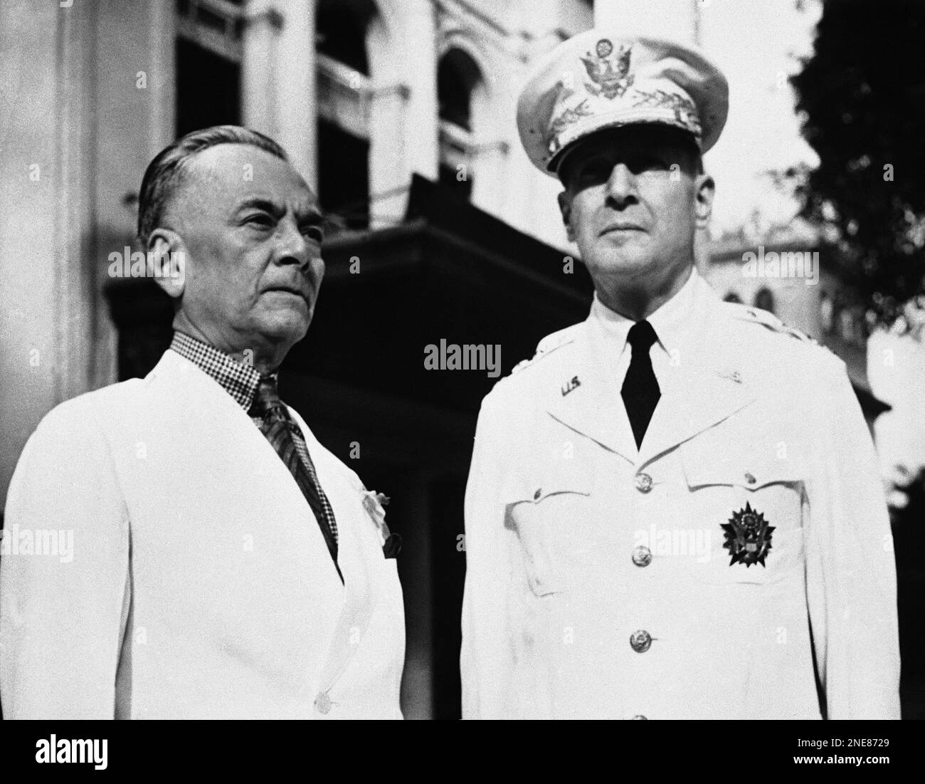 Philippines President Manuel Quezon, left, and Lieutenant General ...