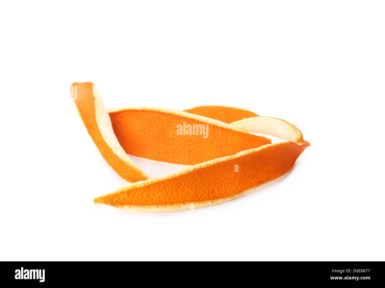 Pile of dry orange peels on white background Stock Photo - Alamy