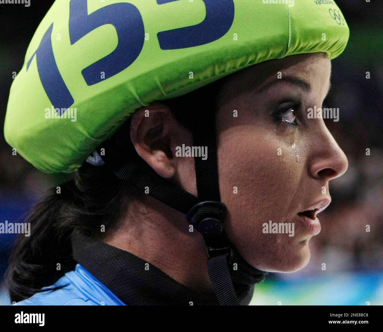 USA's Allison Baver cries as she leaves the ice after their team won ...