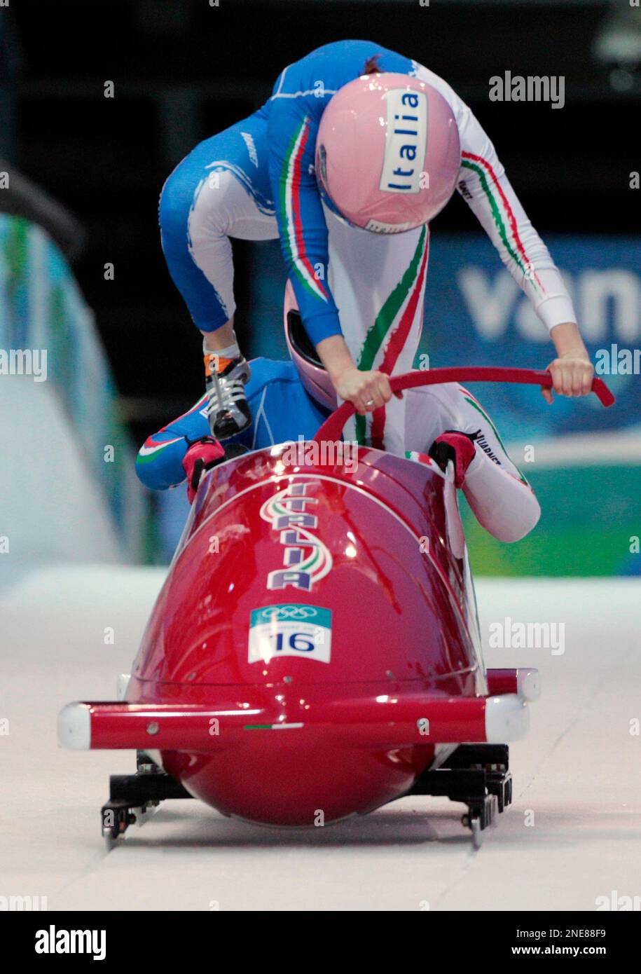 Italy's ITA-1, piloted by Jessica Gillarduzzi, with brakeman Laura ...