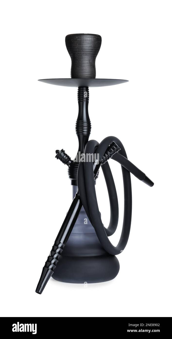 New modern dark hookah isolated on white Stock Photo - Alamy