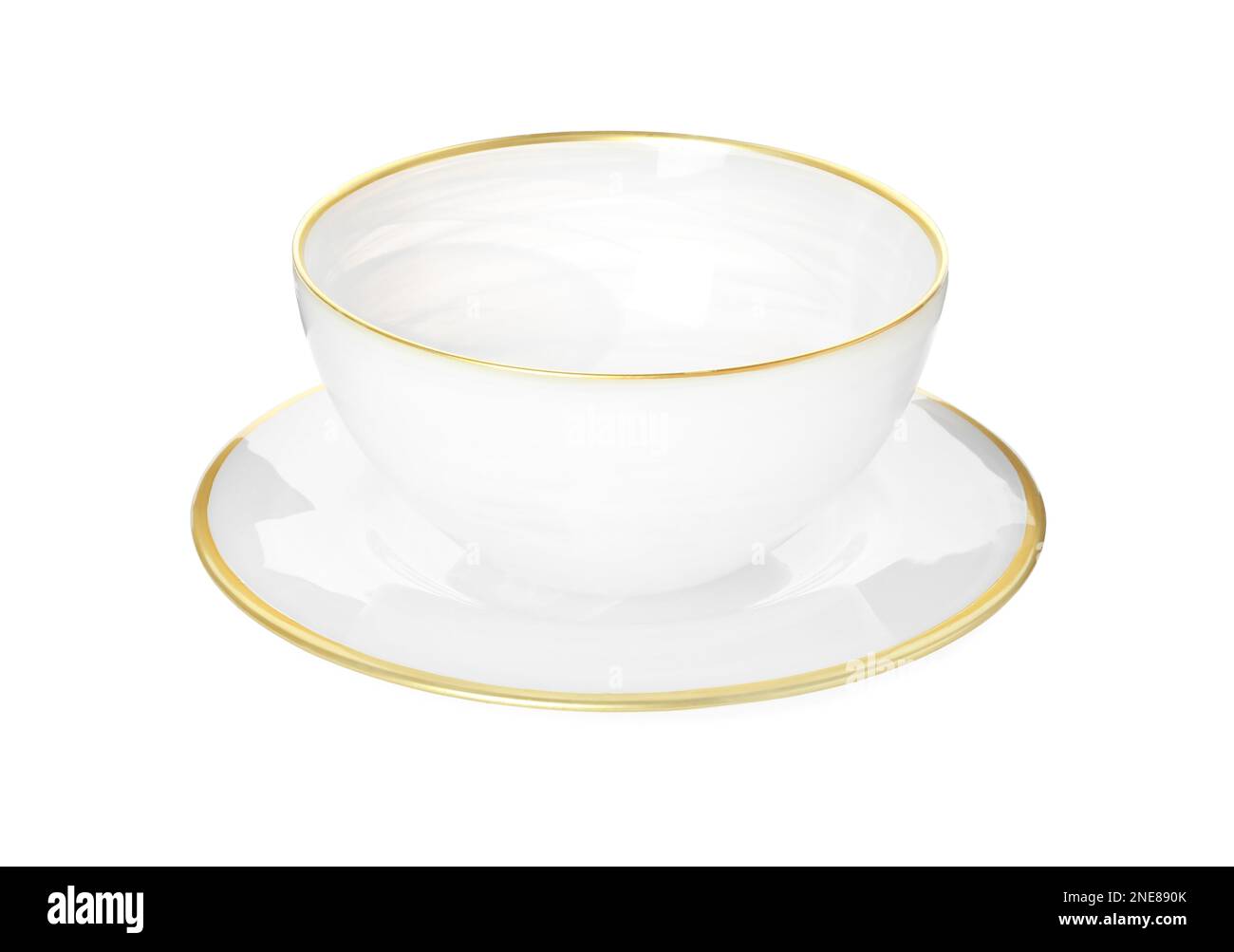 Clean bowl and plate on white background Stock Photo - Alamy