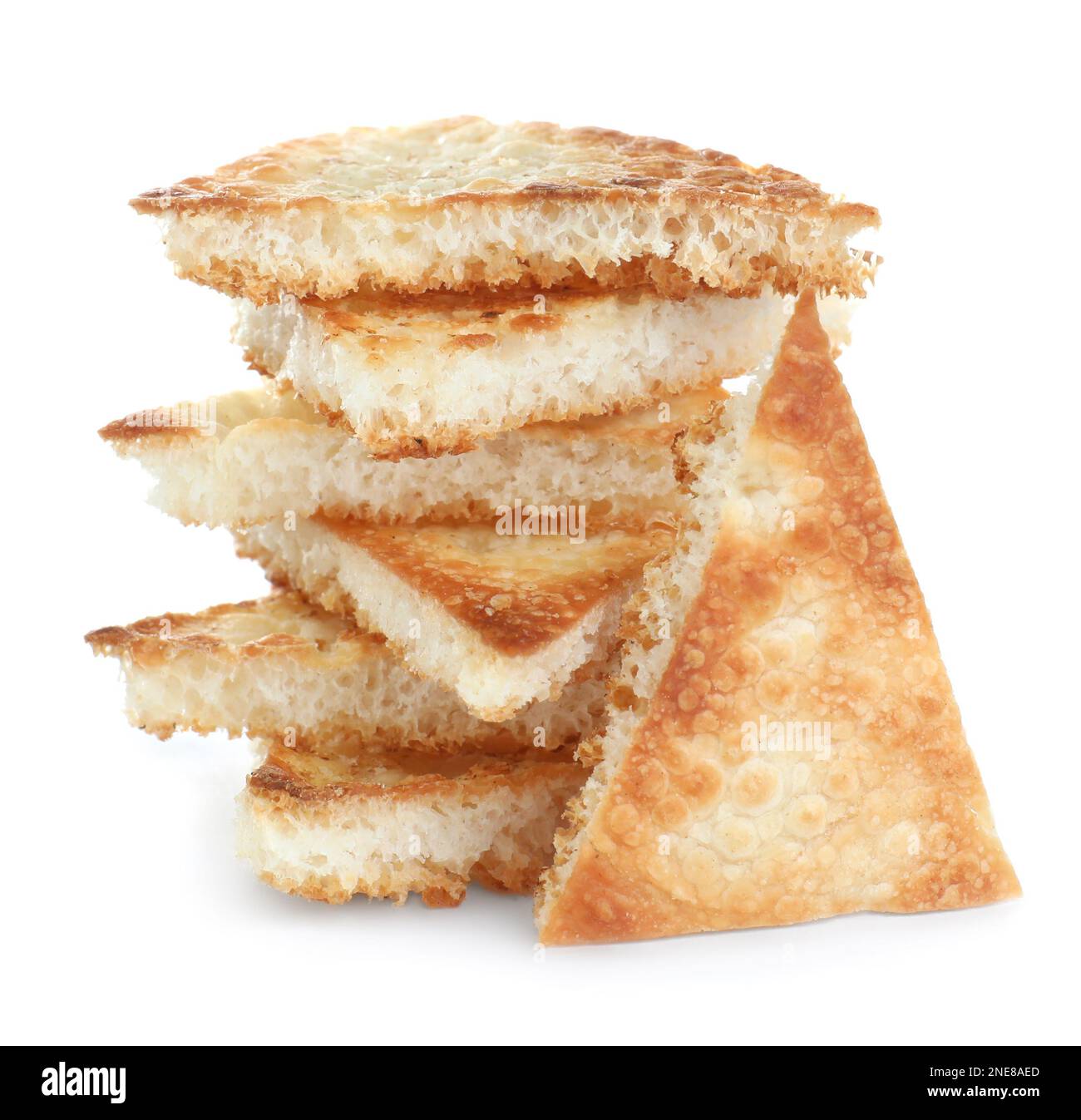 Delicious crispy pita chips on white background Stock Photo - Alamy