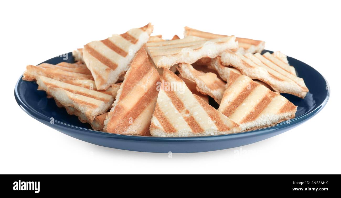 Delicious crispy pita chips on white background Stock Photo - Alamy