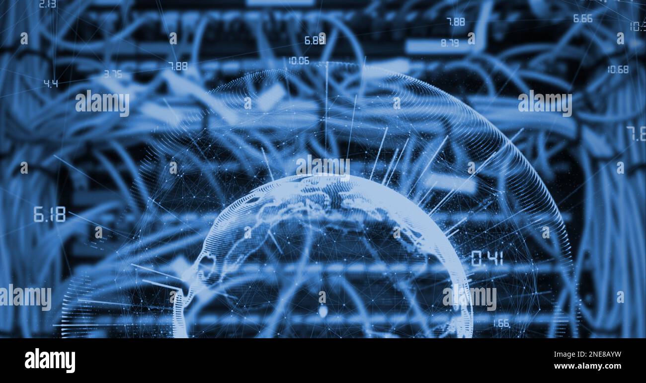 Composition of globe with network of connections over cables in ...