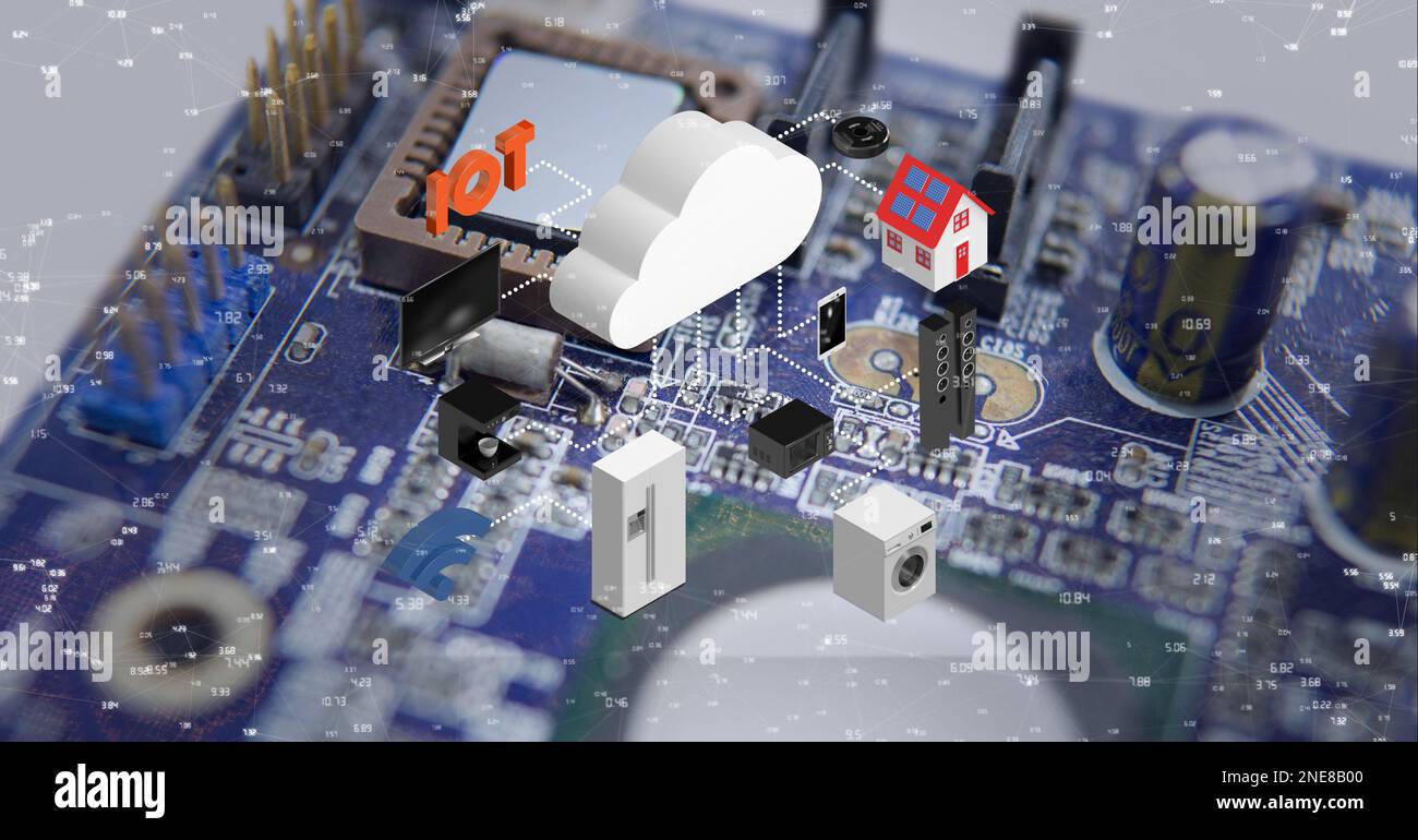 Animation network connections circuit board hi-res stock photography ...
