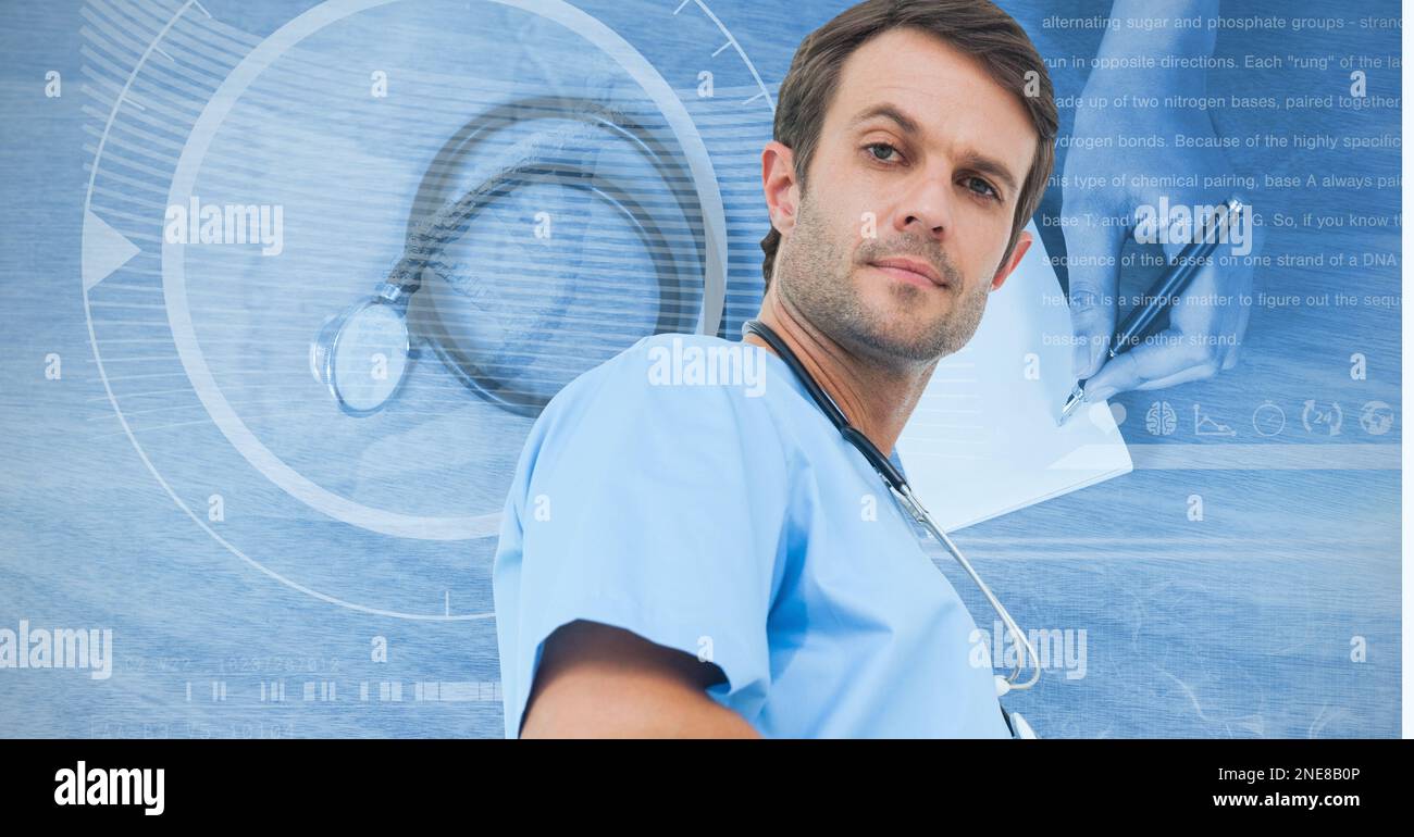 Medical data animation over doctor hi-res stock photography and images ...