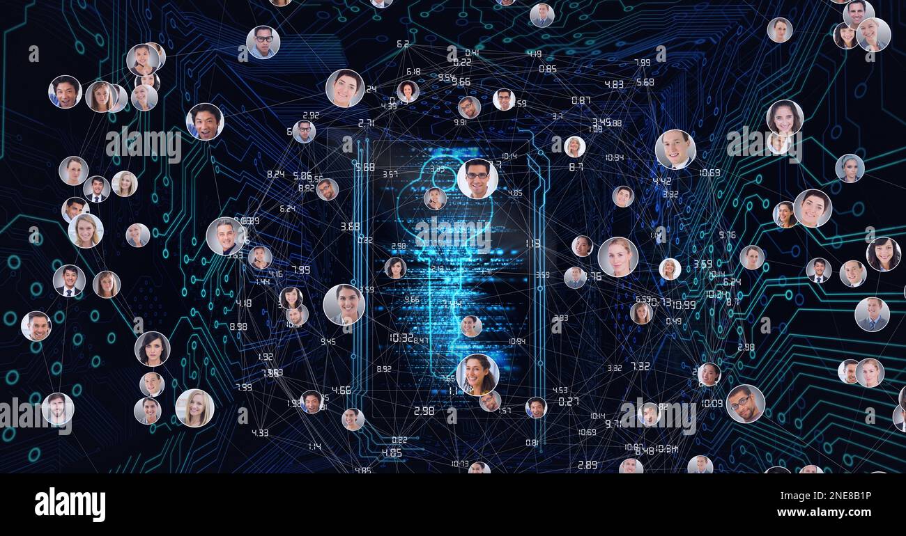 Animation digital screen network connections hi-res stock photography ...