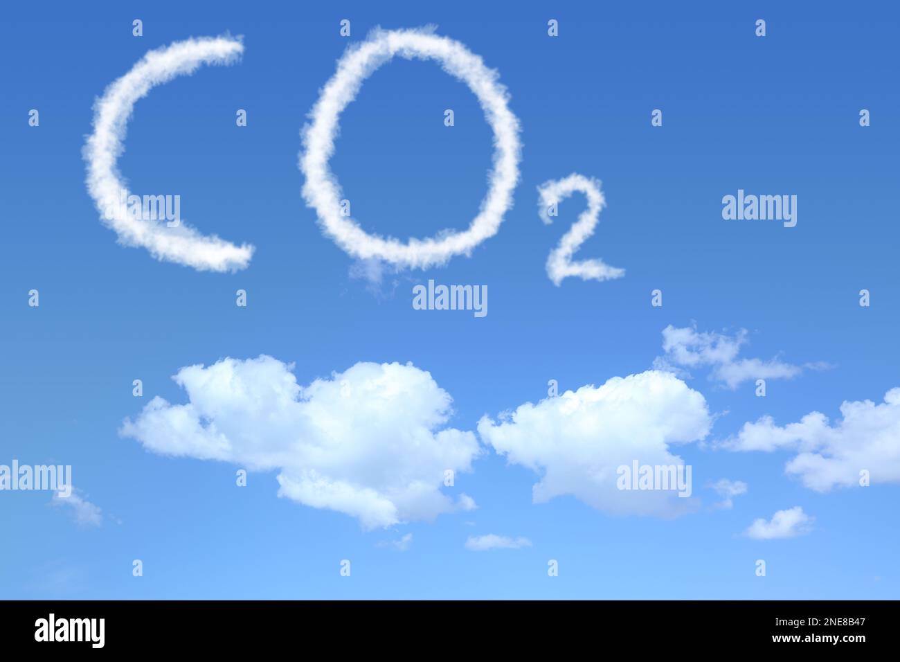 CO2 emissions. View of blue sky with white clouds Stock Photo - Alamy