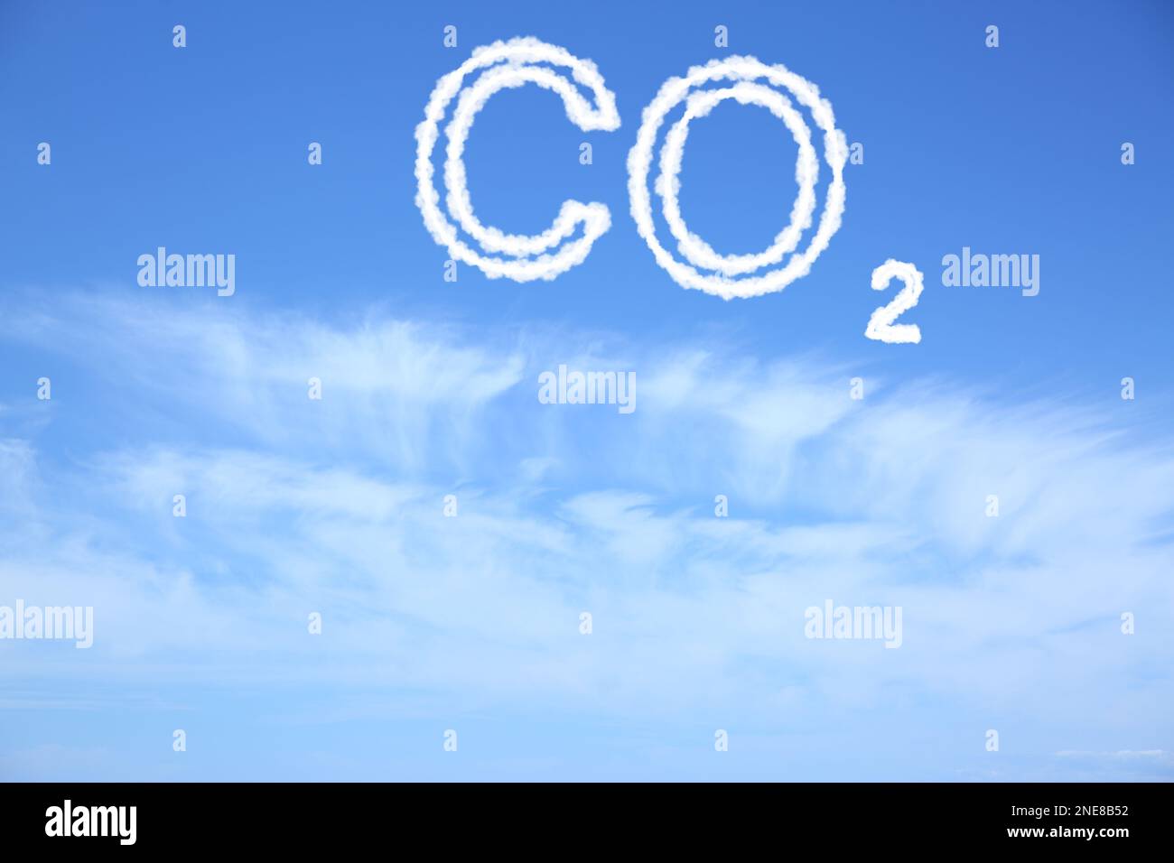 CO2 emissions. View of blue sky with white clouds Stock Photo - Alamy