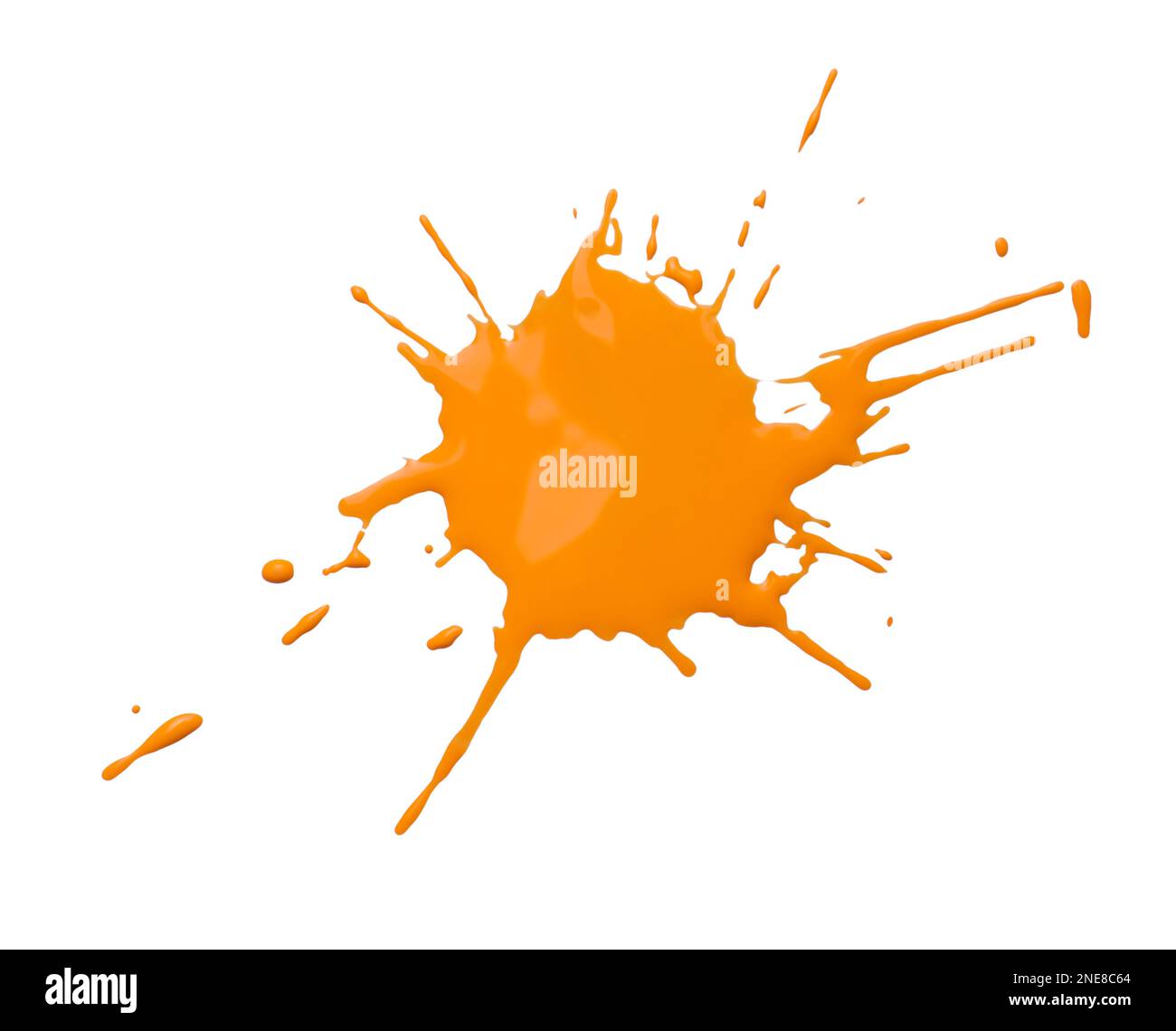 Orange paint splashes on white background, top view Stock Photo - Alamy