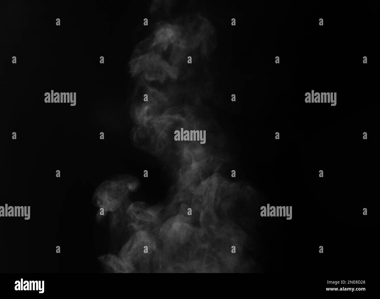 White steam column rising on black background Stock Photo - Alamy