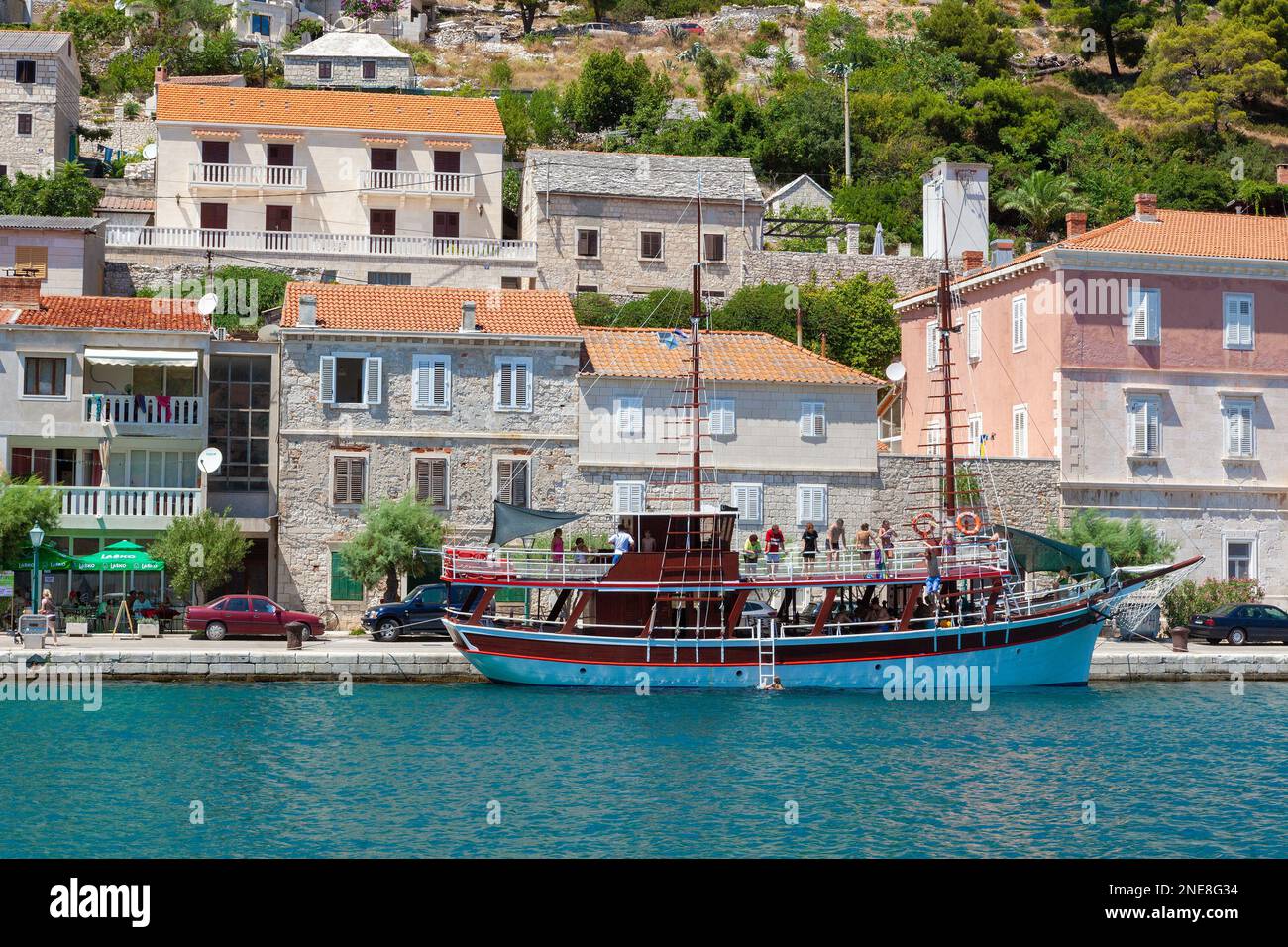 A seafront of Supetar town on Brac island, Croatia Stock Photo - Alamy