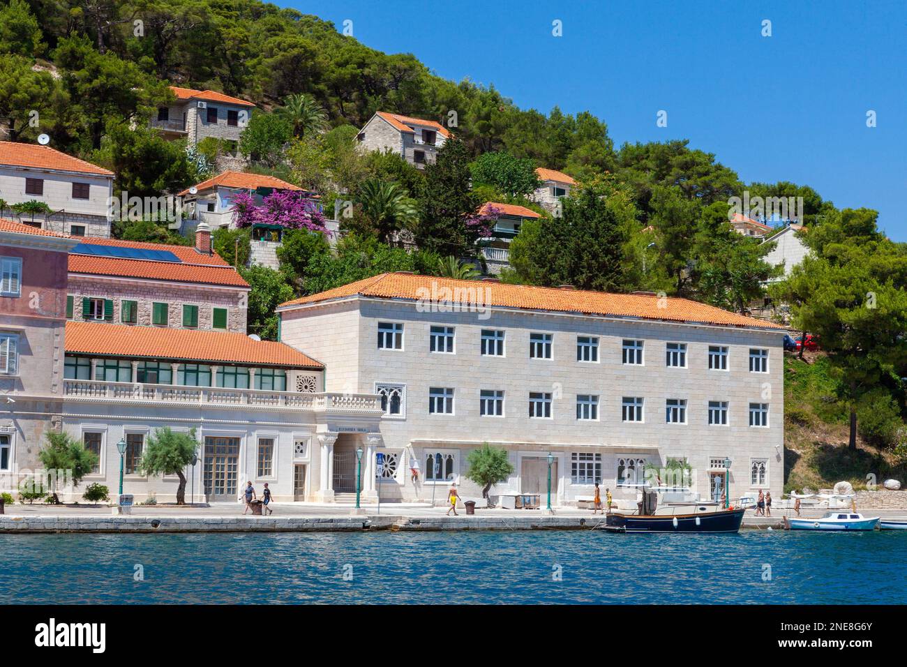 A seafront of Supetar town on Brac island, Croatia Stock Photo - Alamy