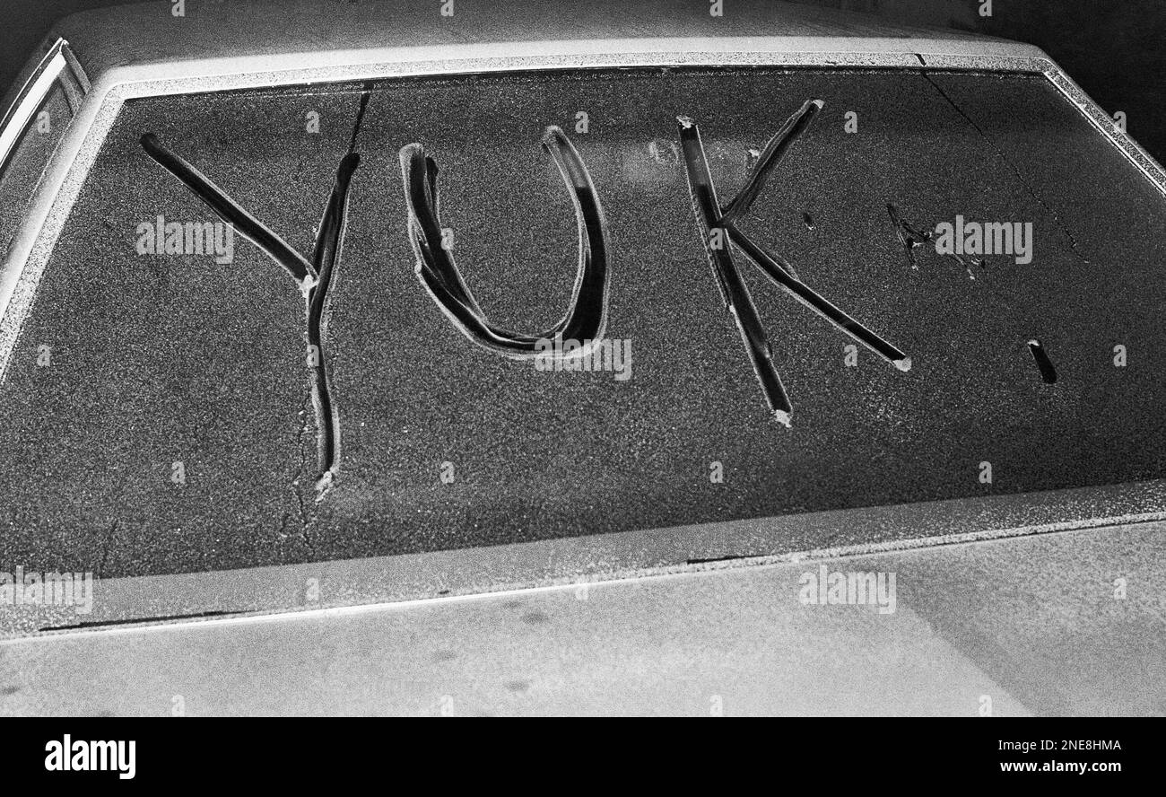 ?YUK? was the word etched in the windshield of the Portland, Ore., car ...