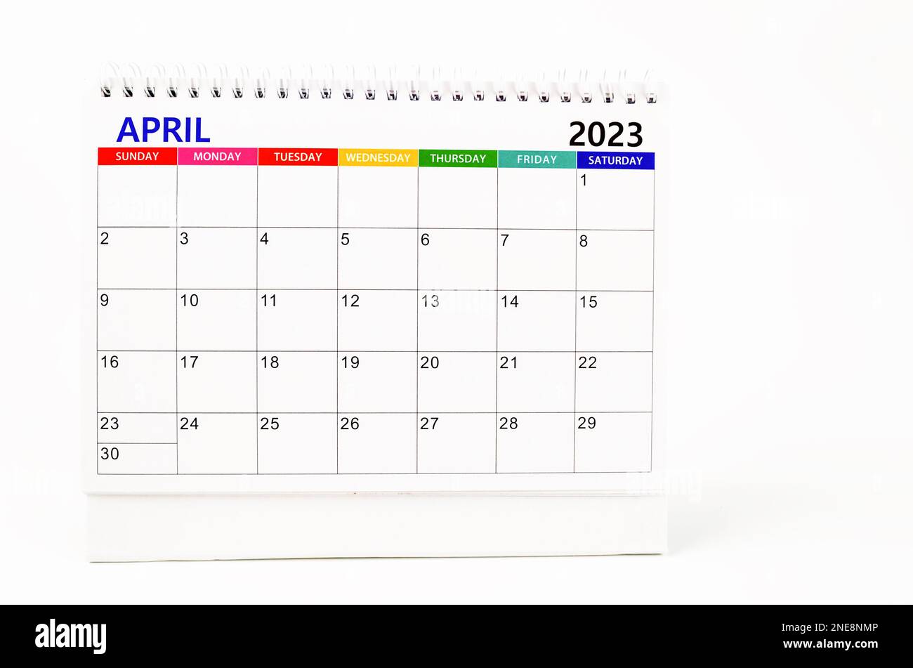 April 2023 Monthly desk calendar for 2023 year isolated on white ...
