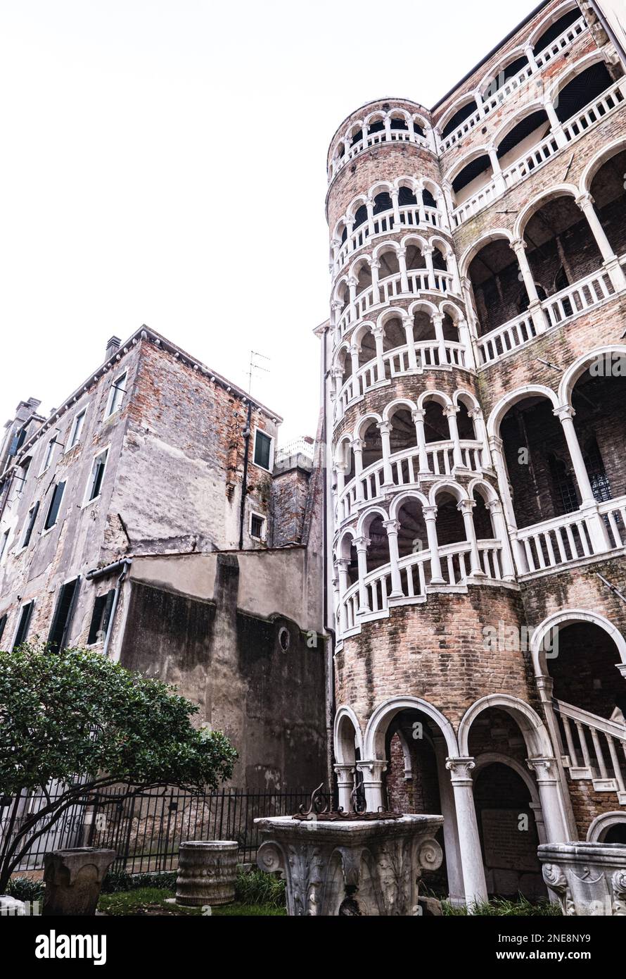 The graceful staircases and arches of the iconic Scala Contarini Tower ...