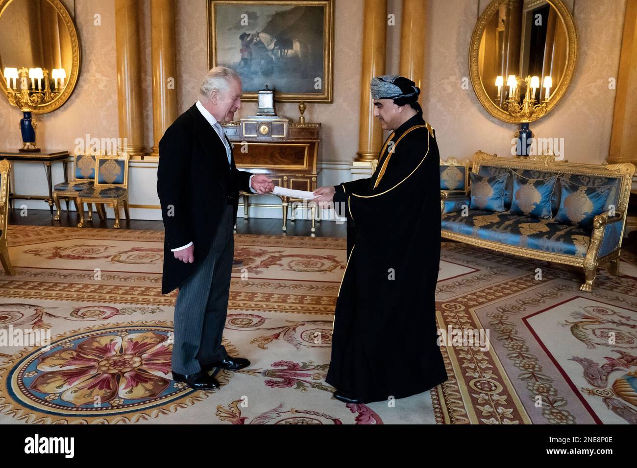 King Charles III receives Mr Bader Mohammed Al Mantheri, the Ambassador ...