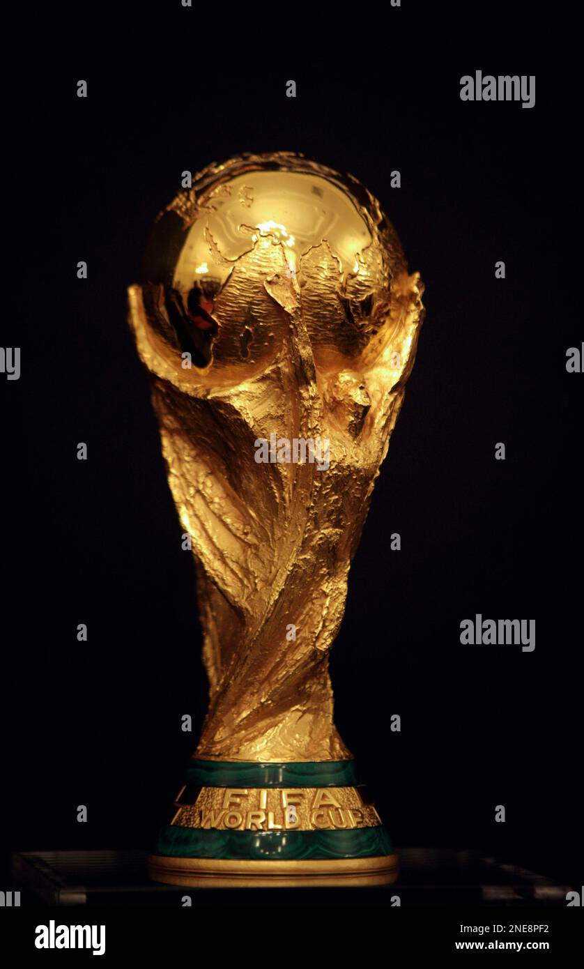 The FIFA World Cup trophy is displayed during a world tour in Panama ...