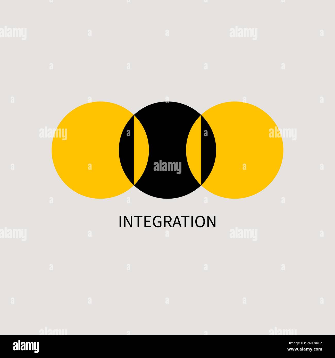 Integration abstract logo, three circles. Round business icon. Relationship concept. Vector ...