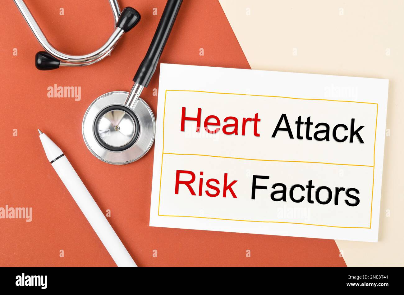 Heart Attack Risk Factors With Stethoscope Medical Concepts Stock