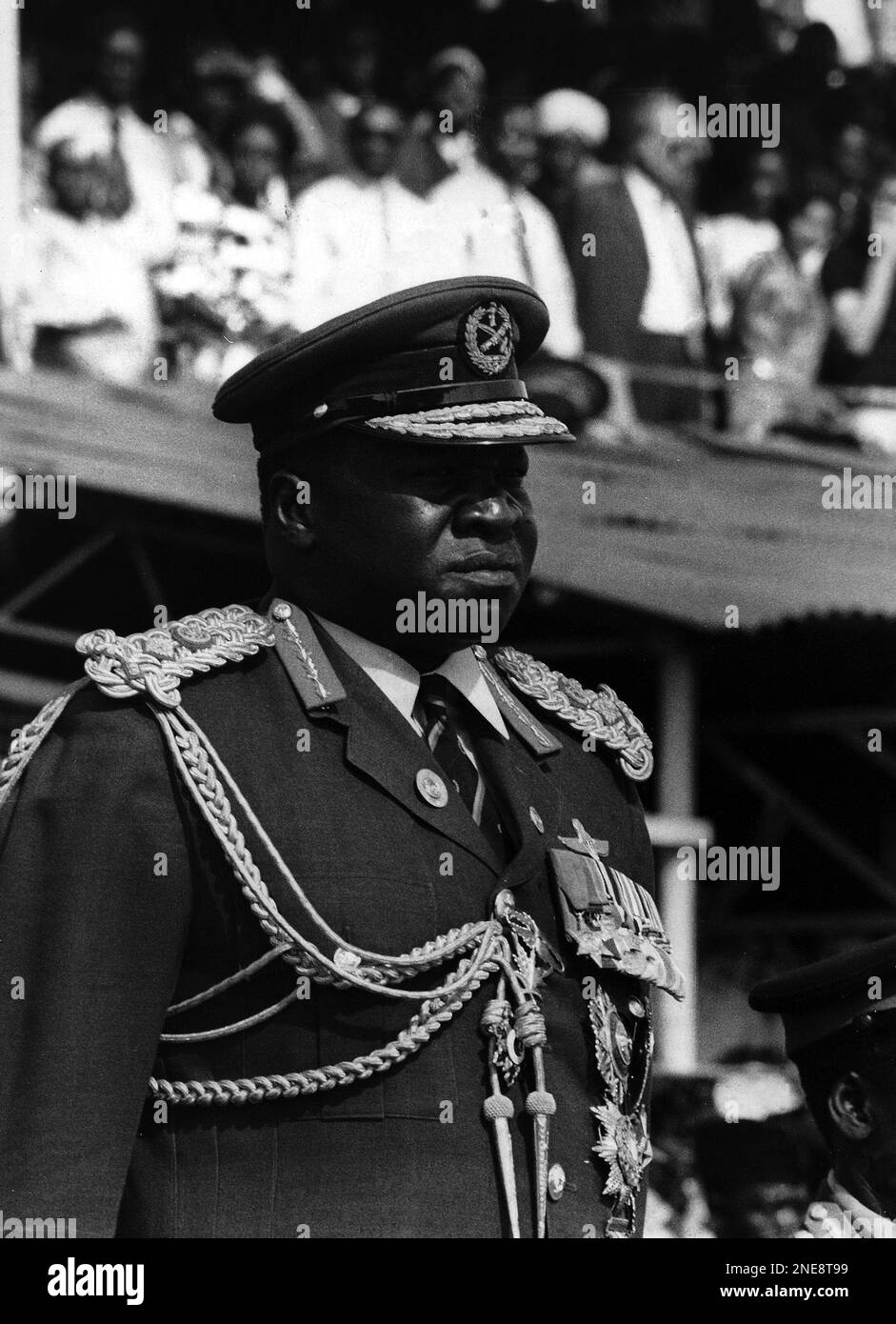 General Idi Amin of Uganda photographed during a review of his armed ...