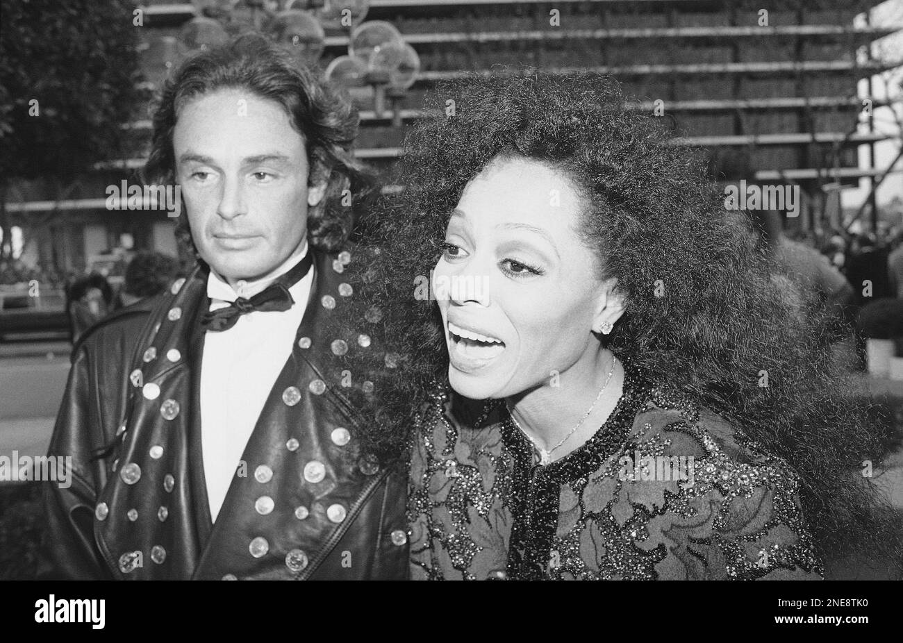 Diana Ross, escorted by Patrice Calmet, arrives at the Dorothy Chandler ...