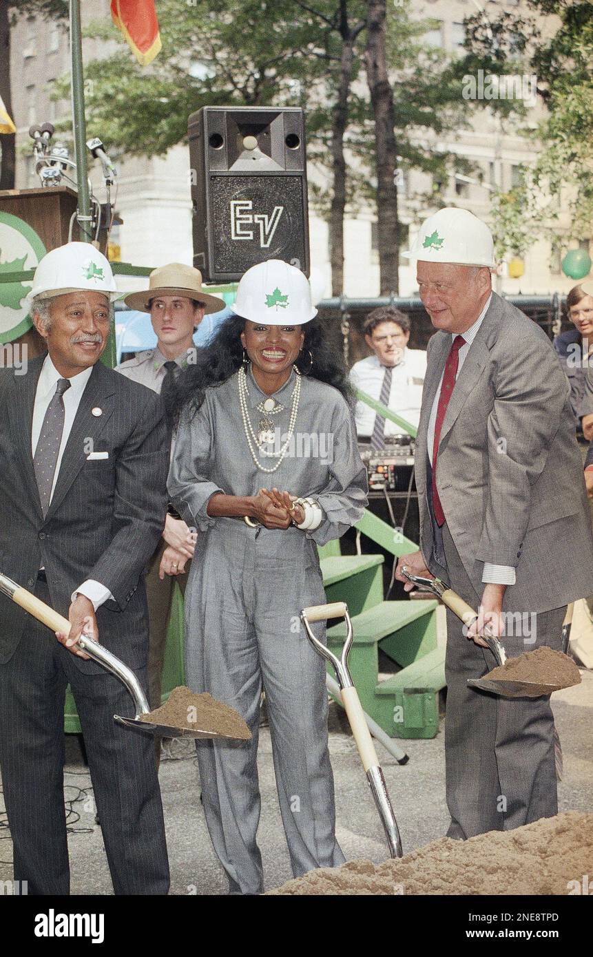 Diana Ross, Mayor Koch and David Denkins Manhattan borough President ...