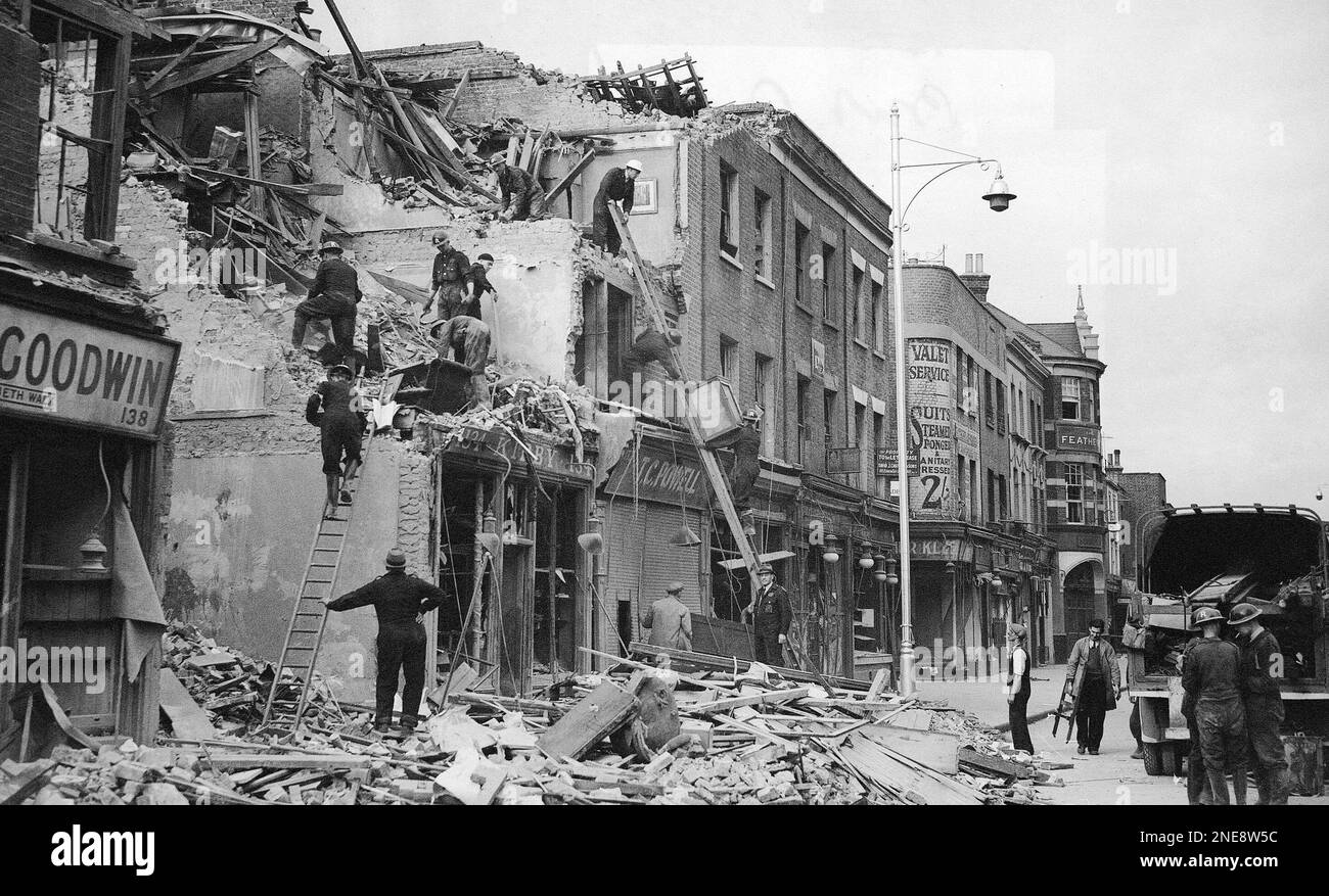 Some of the damage done when bombs fell in the world famous Lambeth ...