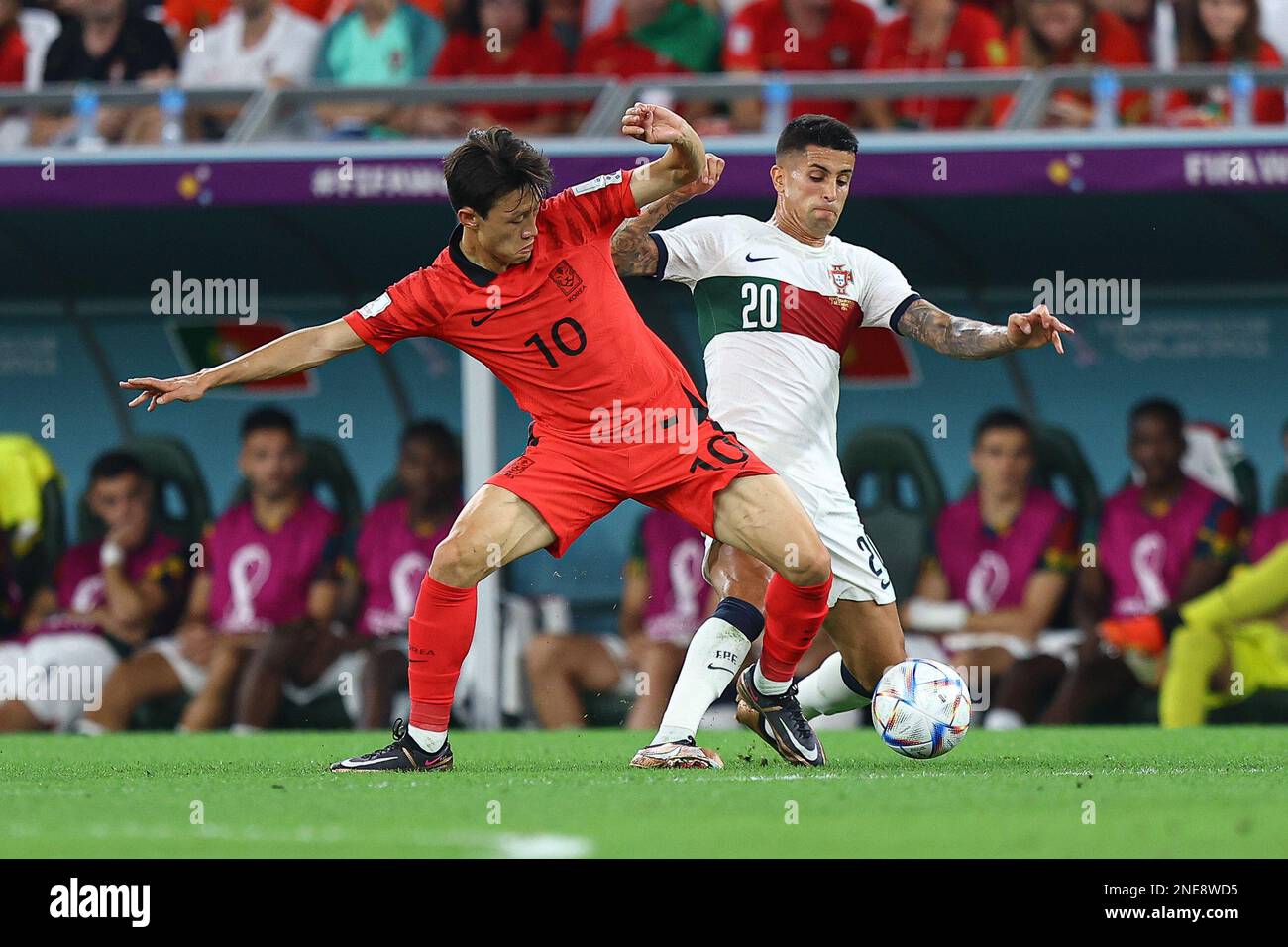 AL RAYYAN, QATAR - DECEMBER 02: Jaesung Lee, Joao Cancelo during the ... AL RAYYAN, QATAR - DECEMBER 02: Jaesung Lee, Joao Cancelo during the ...