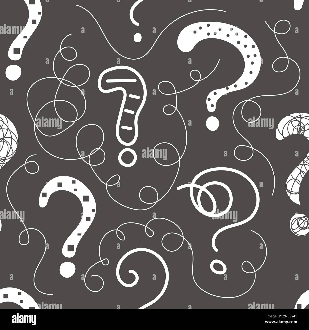 Question mark seamless pattern, hand drawn background. Question mark ...