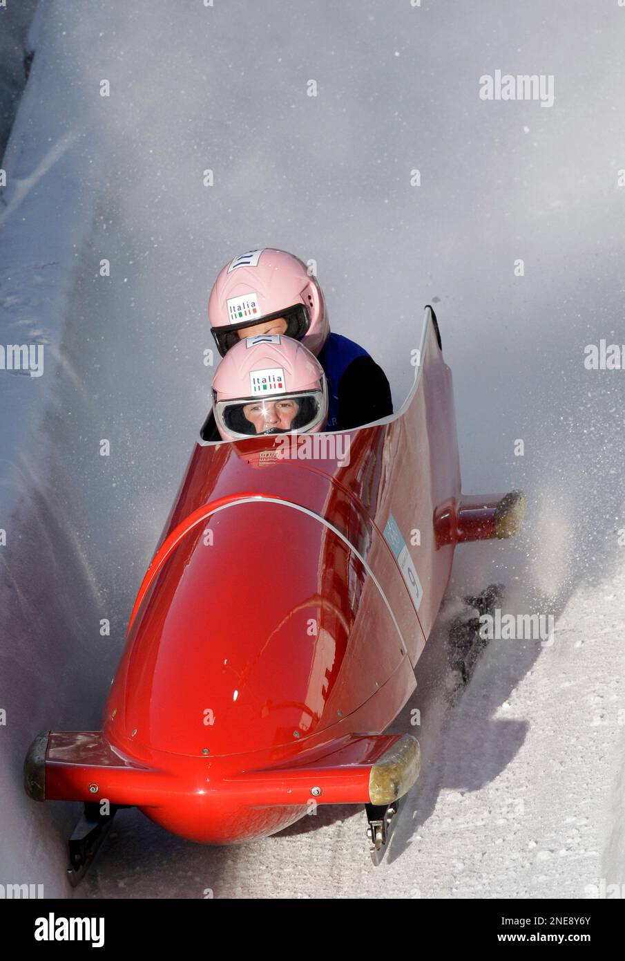 Italy's ITA-1, piloted by Jessica Gillarduzzi practices during a ...