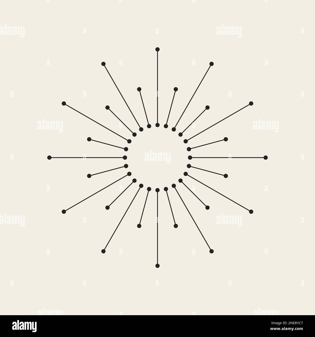 Linear boho frame with rays. Vector sun, tattoo, design minimal element ...