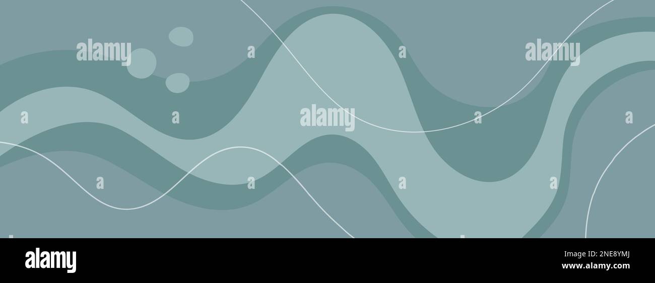 Wide web banner with organic curves and texture. Vector abstract ...