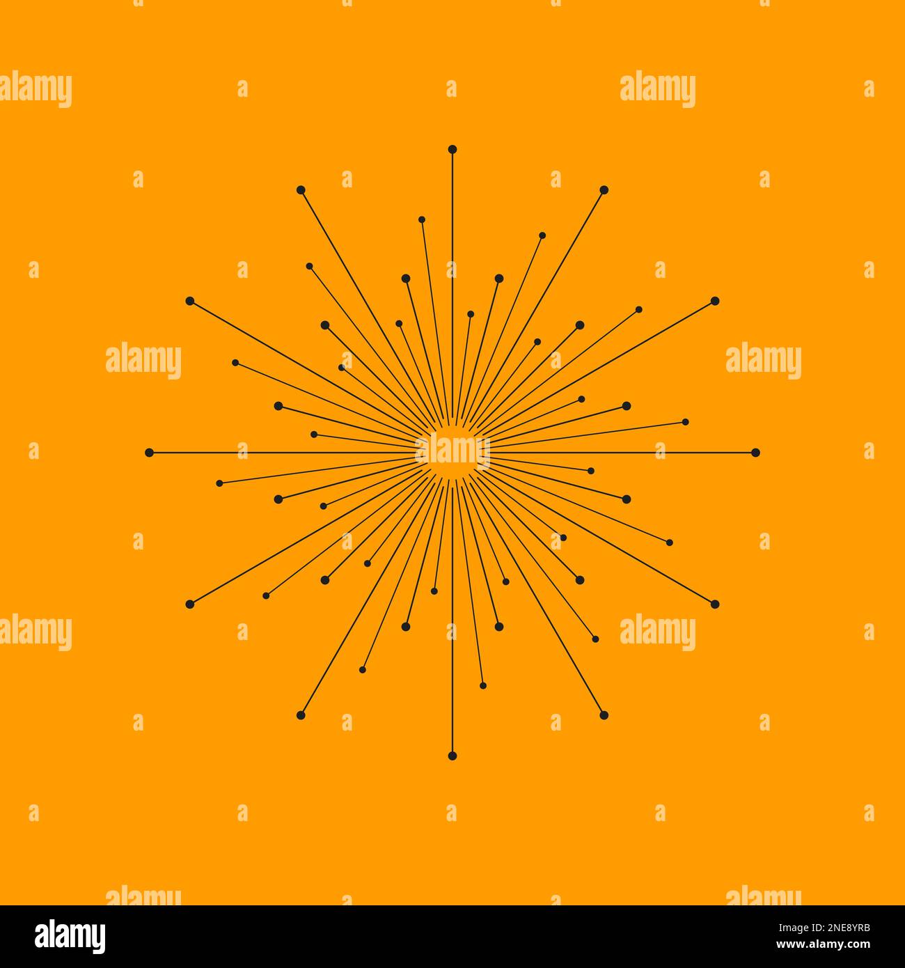 Tattoo sun, thin rays icon. Linear star, sunburst logo Stock Vector ...