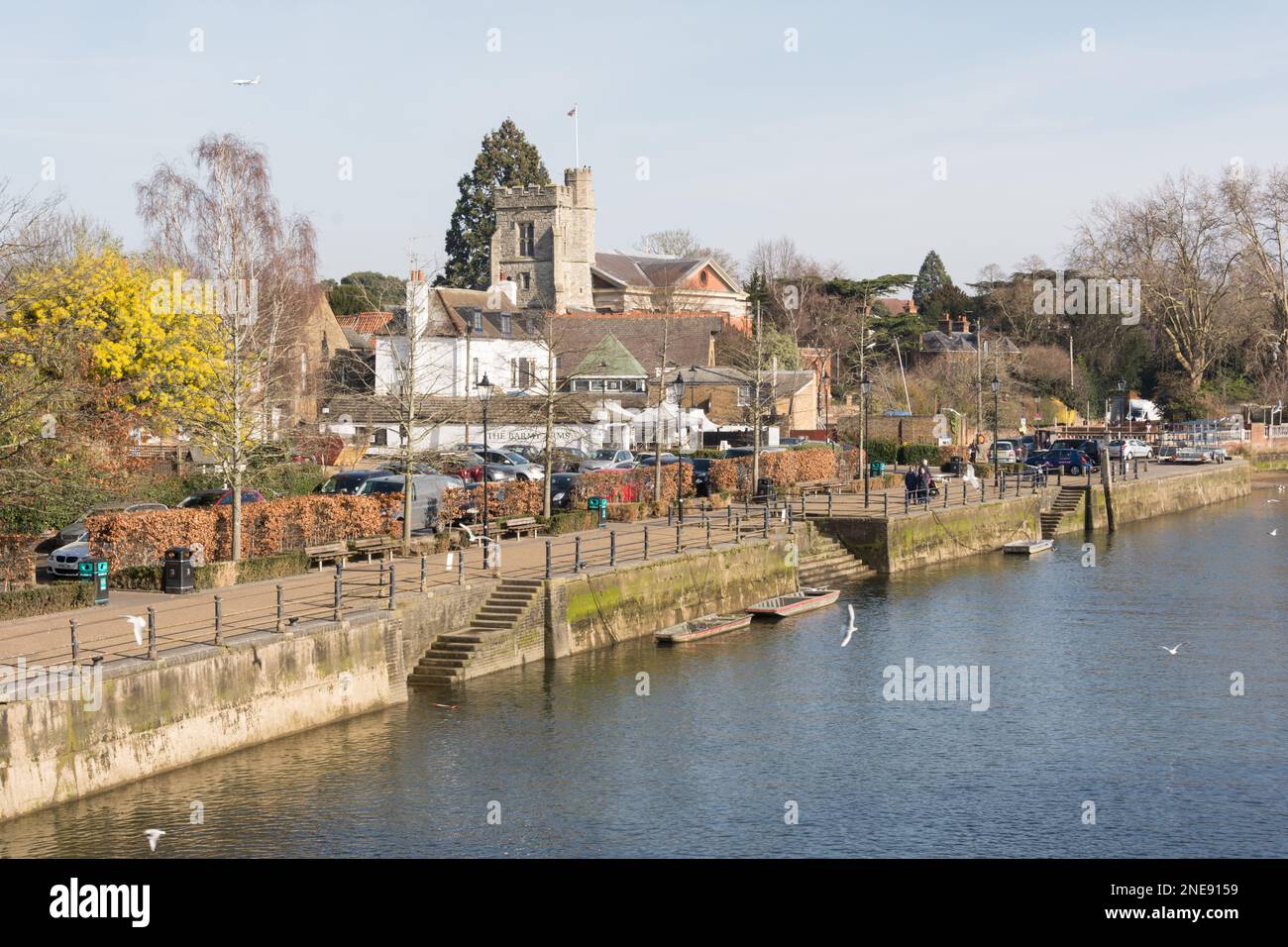 St Mary's Church and the River Thames, The Embankment, Twickenham, TW1 ...