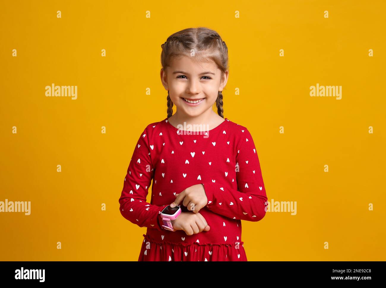 Little girl time wrist watch hi-res stock photography and images - Alamy