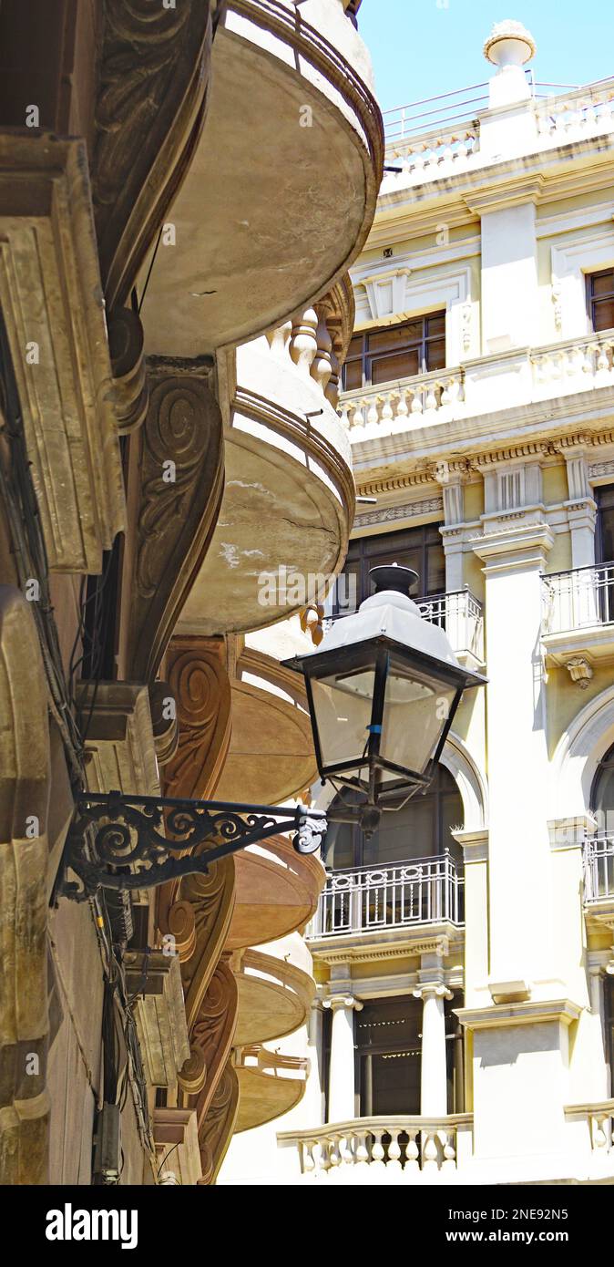 Classic Catalan architecture buildings in Barcelona, Catalunya, Spain ...