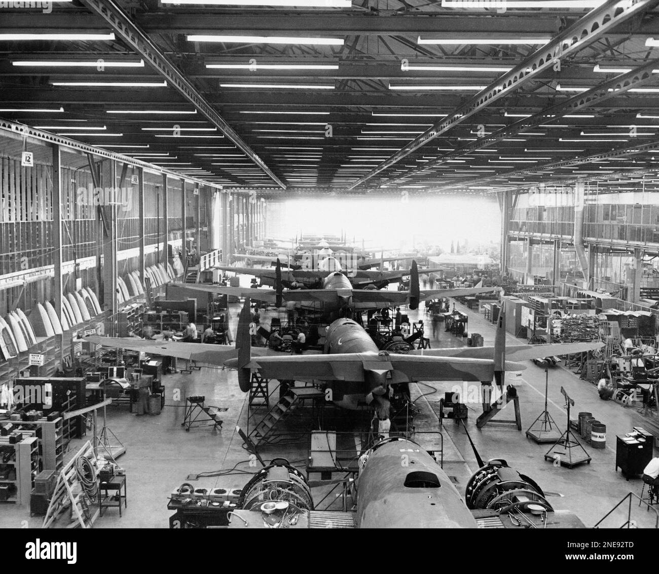 The Vega Aircraft Assembly line from which roll B-17 heavy bombers for ...