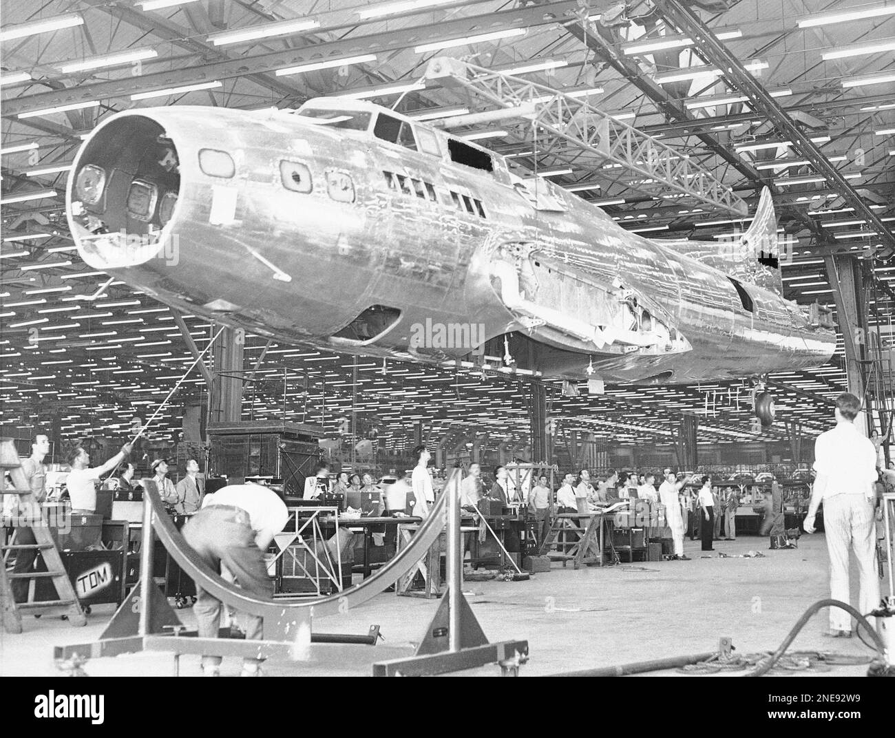 The fuselage of a Boeing ?Flying Fortress? bomber, now under production ...