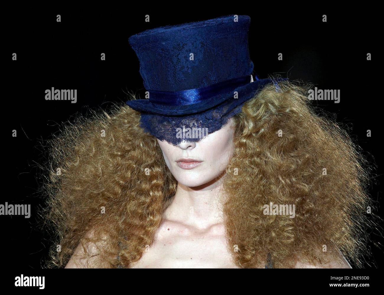 A model displays a Fall/Winter design by Andres Sarda during the ...