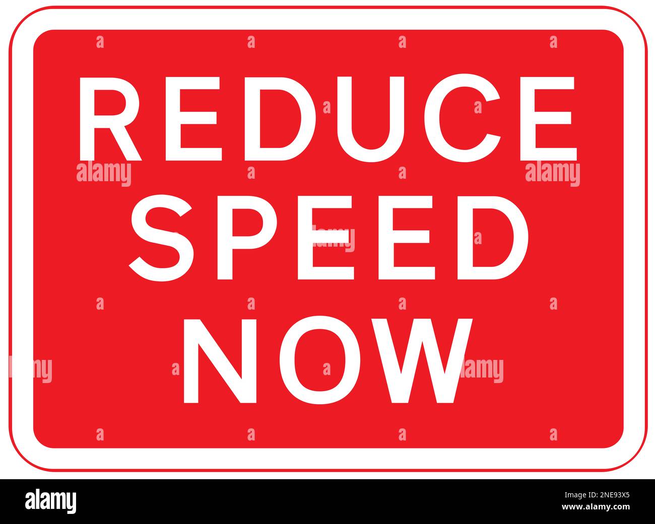 Reduce speed now British road sign Stock Photo - Alamy