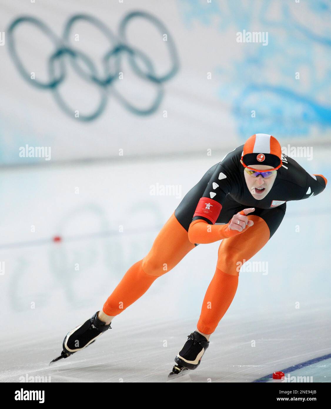 Gold medallist Netherlands's Ireen Wust skates during the women's 1500 ...