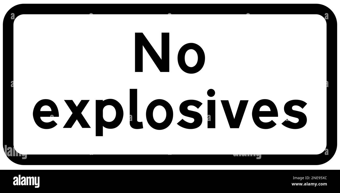 No explosives British road sign Stock Photo - Alamy