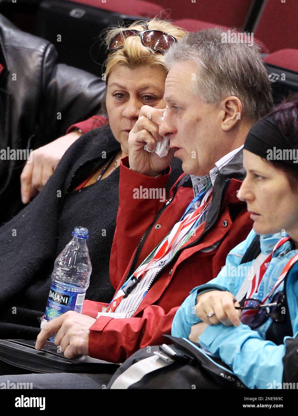 Normand Rochette, center, father of ladies figure skater Joannie ...
